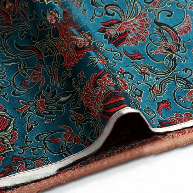 Дамасская жаккардовая парча, ткань лотоса, хлопок, полиэстер, 75 см 200x75cm, 08