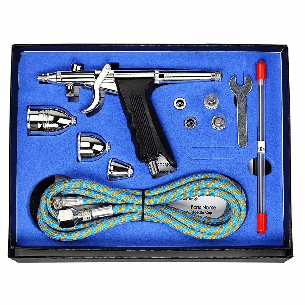 Гравитационный аэрограф двойного действия 0,3/0,5/0,8 мм, насадка игла, набор аэрографов, набор аэрографов, распылитель, аэрограф для модели автомобиля, краска «сделай сам»