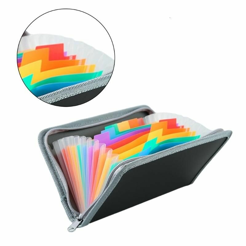 Многослойная папка для хранения банкнот A6 -серая радуга