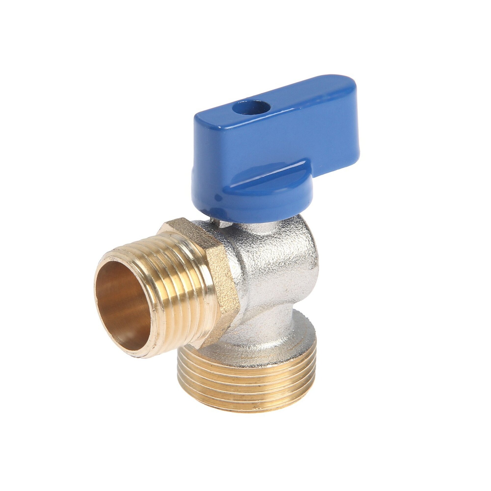 Кран шаровой ZEIN engr, для подключения бытовой техники, угловой, 1/2" х 3/4", латунь