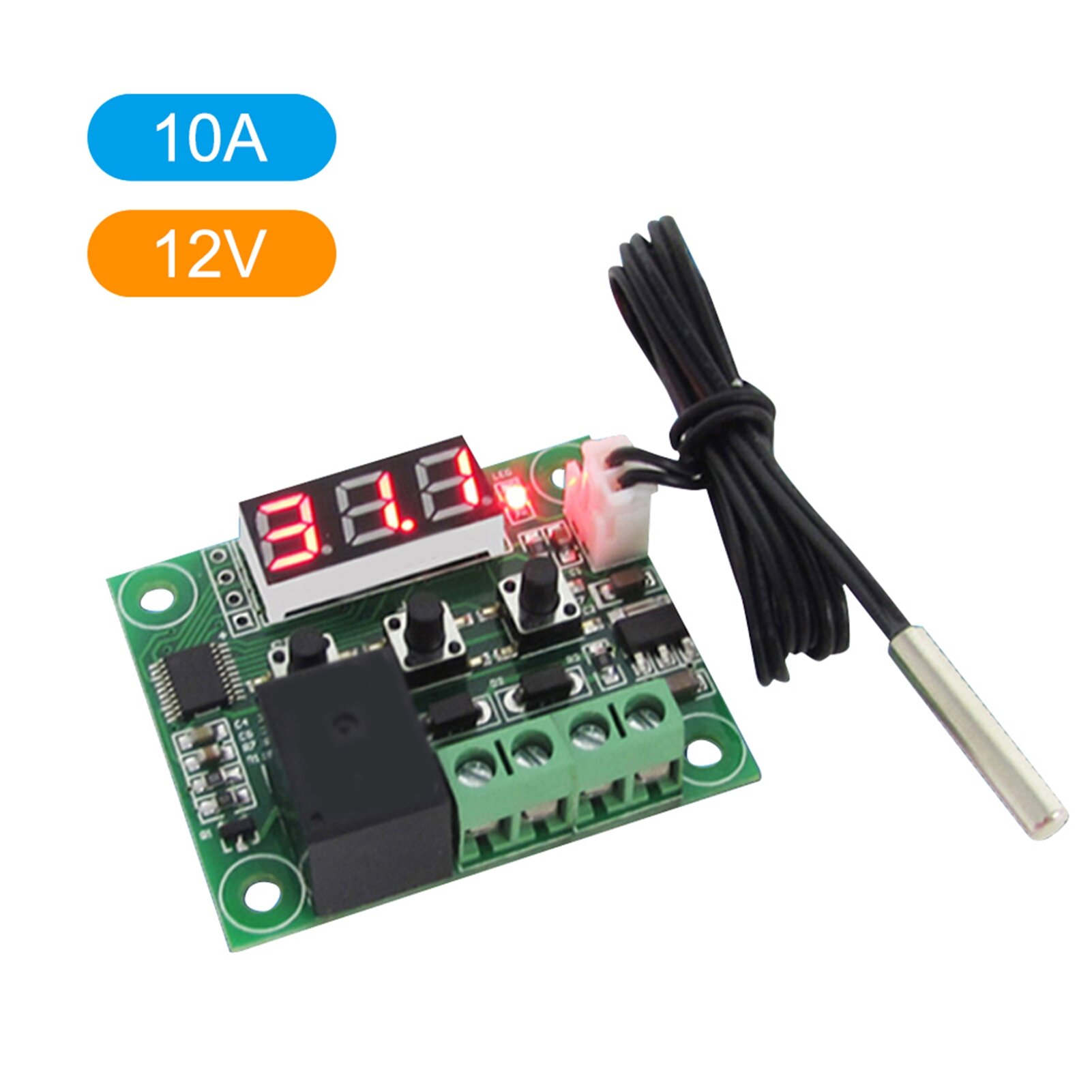 Плата Цифрового Регулятора Температуры, Микроэлектронная Панель Термостата Для Контроля Температуры с Водонепроницаемым Датчиком-Зондом