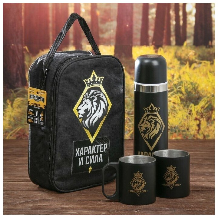 Набор туристический Характер и сила : термос 500 мл, кружка 200 мл, 2 шт, время сохранения тепла 24 ч