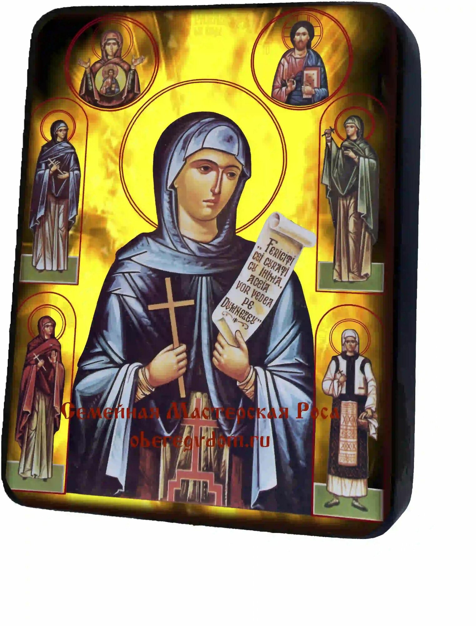 Освященная икона на дереве ручной работы - Великомученица Параскева Пятница, арт И086-2, 15х20х1,8 см