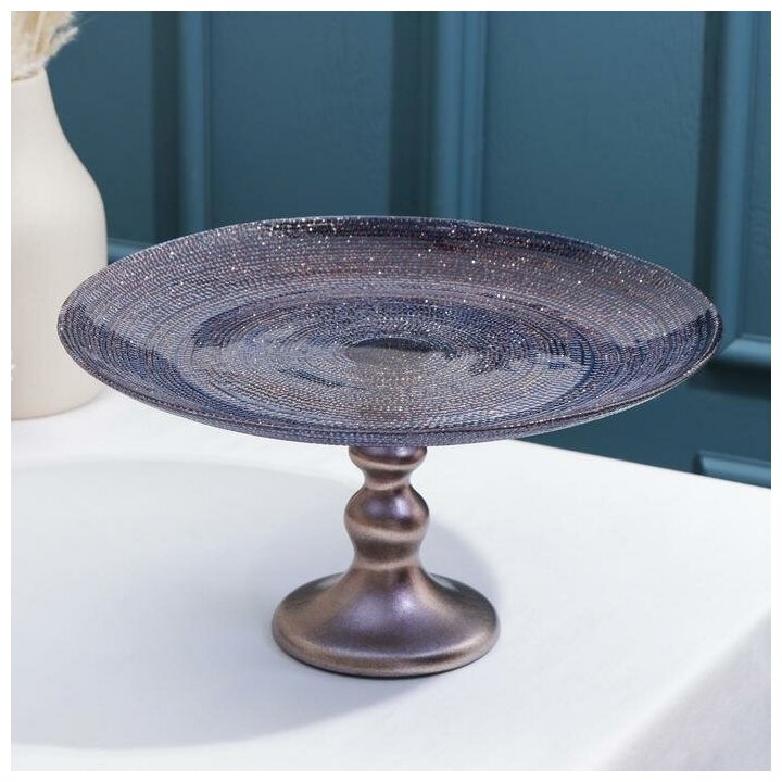 Блюдо для торта Inspiration, d=28 см, на ножке, стекло, фиолетовое