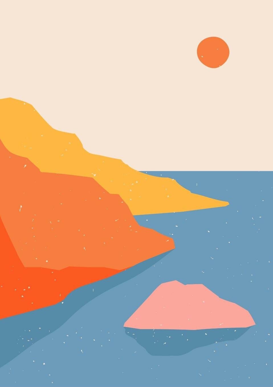 Постер / Плакат / Картина Природа - Розовый островок 40х50 см в раме