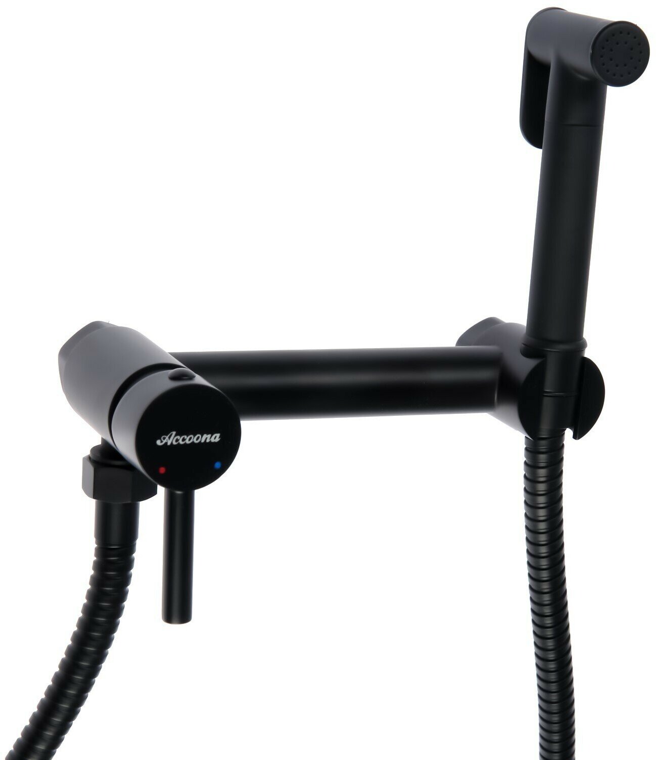 Смеситель для биде Accoona A3290F-2, с гигиеническим душем, настенный, черный