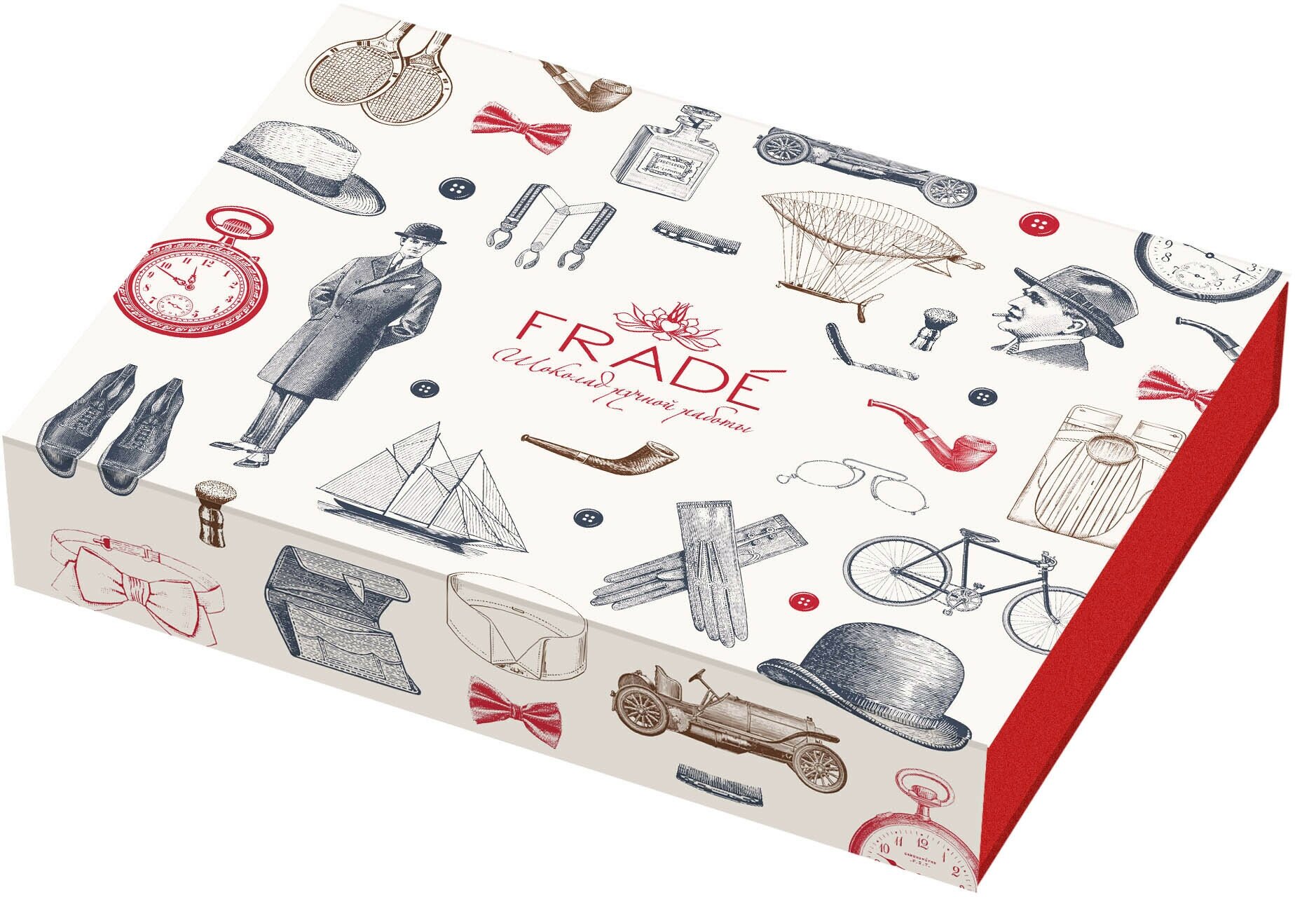 Коробка шоколадных конфет ручной работы Фраде/Frade - пенал (на 15 конфет) (джентльмен)