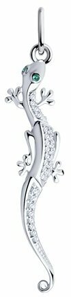 Подвеска, серебро, 925 проба, родирование, фианит