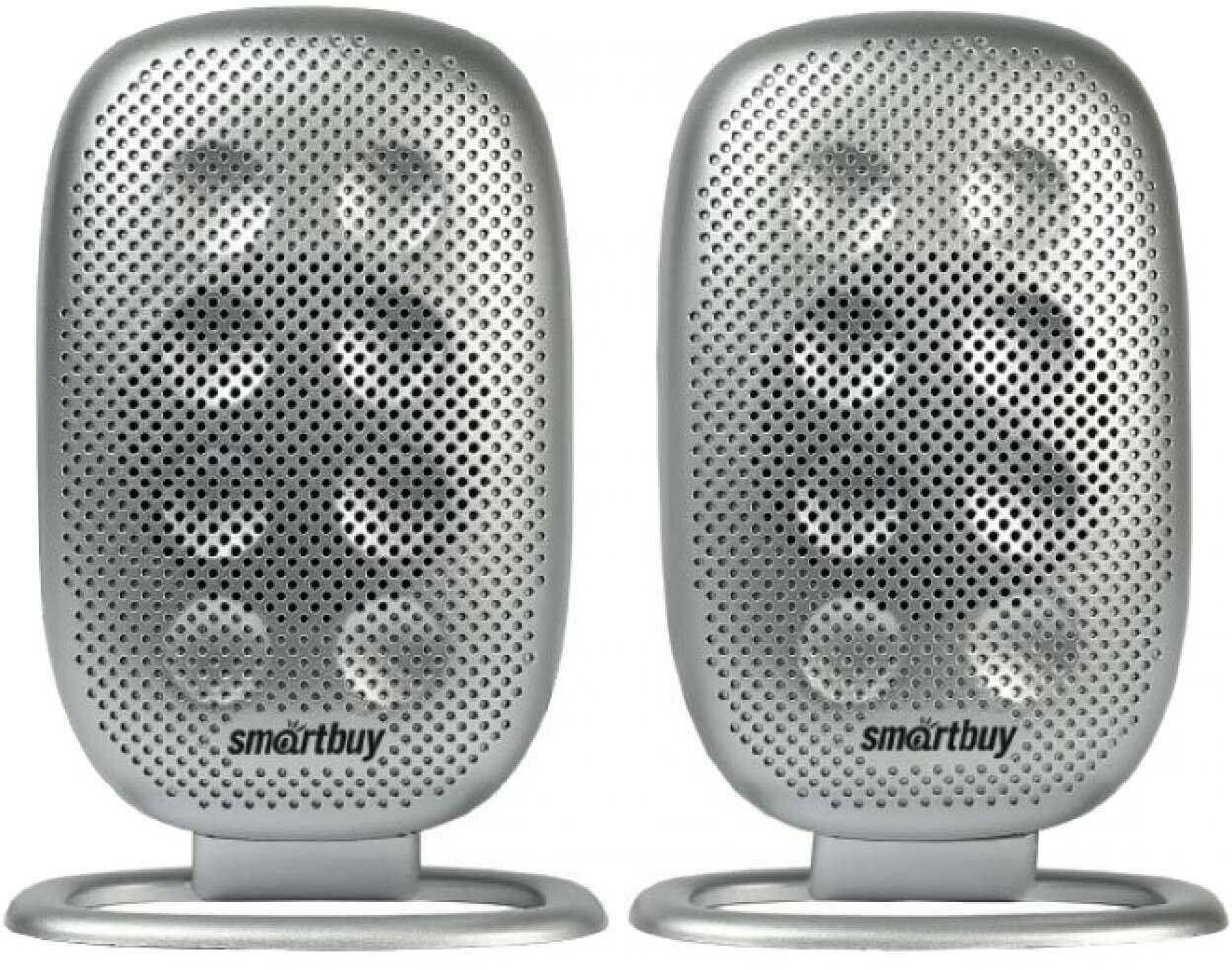 Акустическая система 2.0 SmartBuy ELECTRA, мощность 6Вт, USB, серебристые (SBA-3120)
