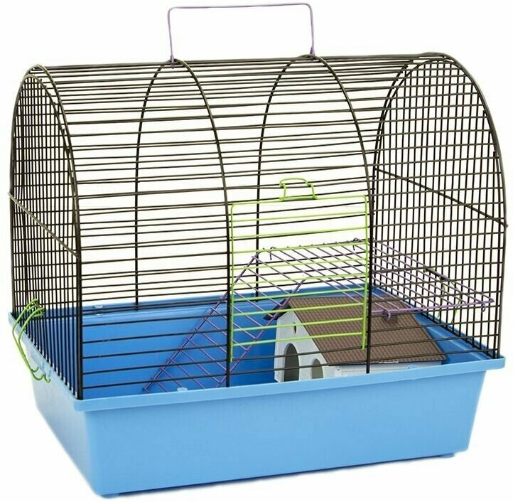 Вака Клетка для грызунов "Полукруглая большая", 1-ярусная, с домиком, 36х25х32 см