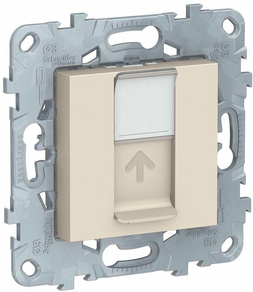 Unica New Беж Розетка компьютерная, RJ45, одиночная кат. 5е UTP, Schneider Electric, NU541144