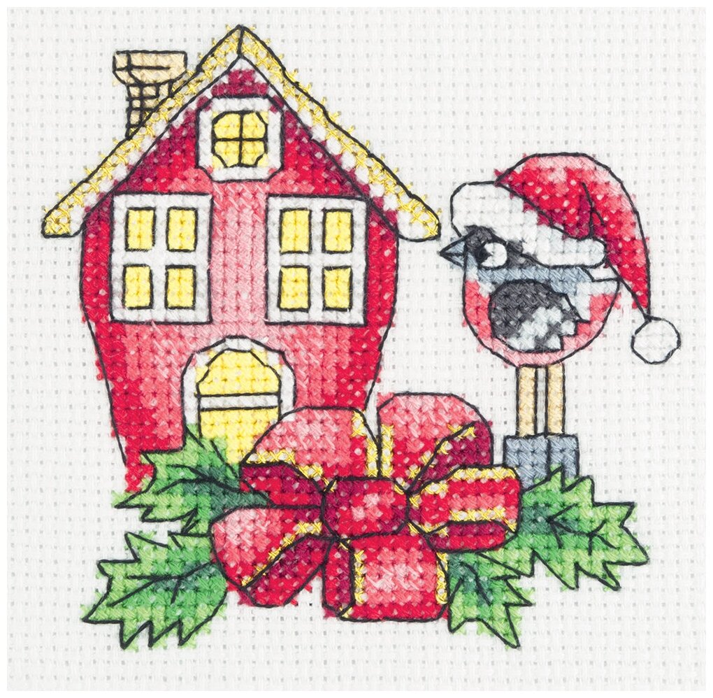 8-271 "Домик снегиря" 11.5 х 11 см