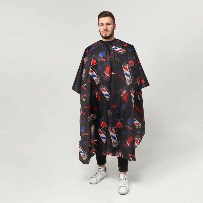 Пеньюар парикмахерский, цвет чёрный, 4700922