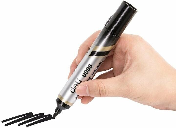 Маркер для белых досок Deli Mate черный толщина линии 2-2.5 мм круглый наконечник, 1407982