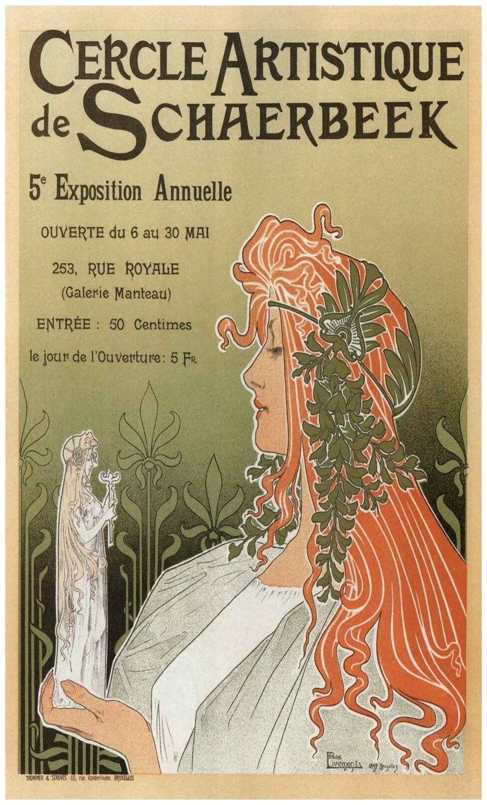 Постер / Плакат / Картина Афиша - Cercle Artistique de Schaerbeek 60х90 см в подарочном тубусе