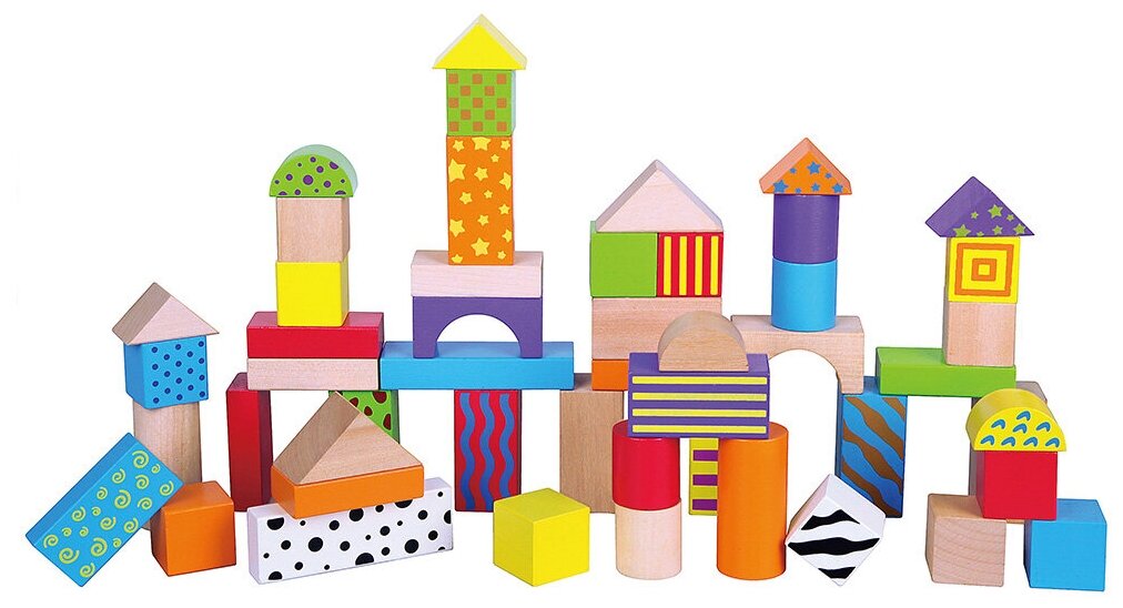 Конструктор Городок 50 деталей в ведре VIGA, VG59695