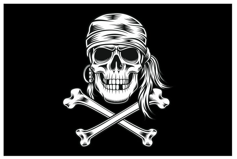 Пиратский флаг (тип 4) 90х135 см