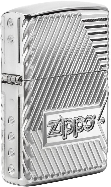Оригинальная бензиновая зажигалка ZIPPO Armor® с покрытием High Polish Chrome, латунь/сталь, серебристая, 38x13x57 мм