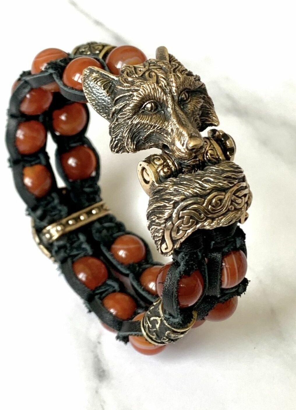 Плетеный браслет, сердолик