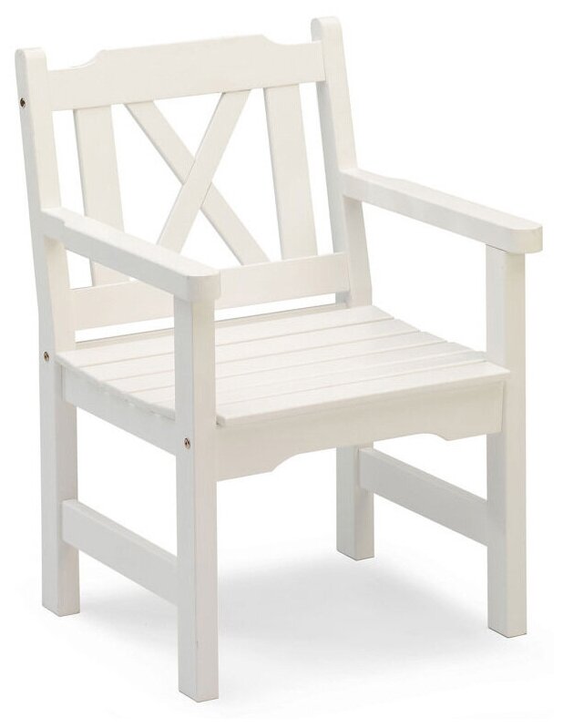 Кресло деревянное из сосны Visby, белый
