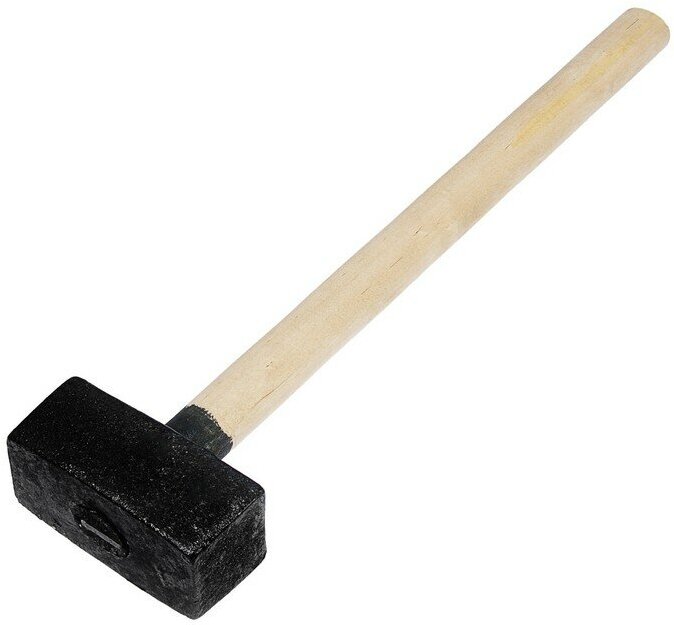 Кувалда литая ЛОМ, 4 кг, деревянная рукоятка