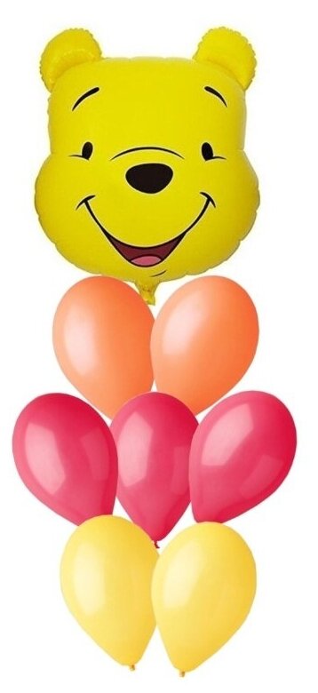 Набор из 7 латексных шаров с фигурным шаром "Винни Пух"
