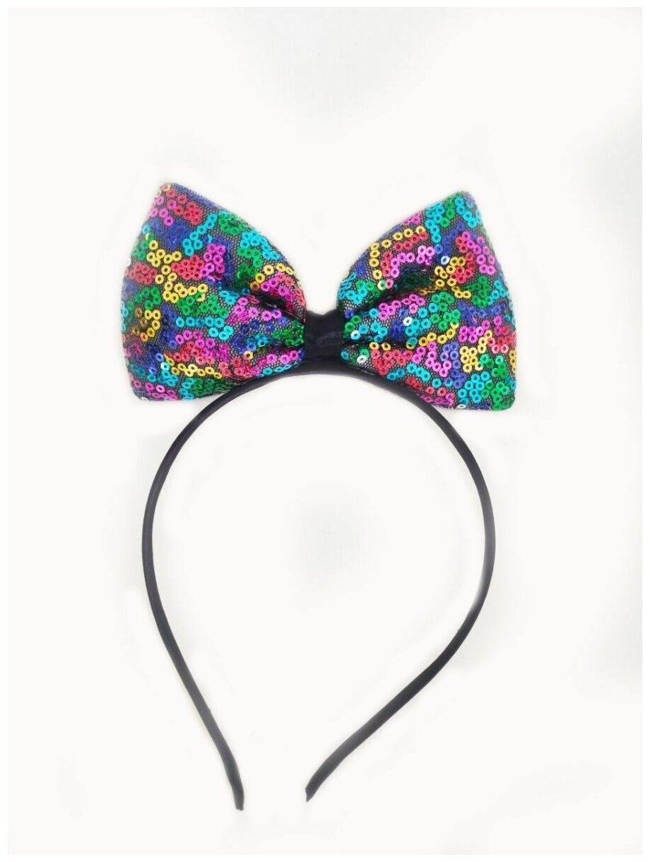 Ободок Сфера "Бант пайетки", для девочек, пластик, текстиль, 1 шт