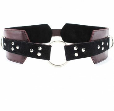 53378 BDSM Арсенал Пояс с замшей Lady's Arsenal, бордовый. С кольцами для фиксации