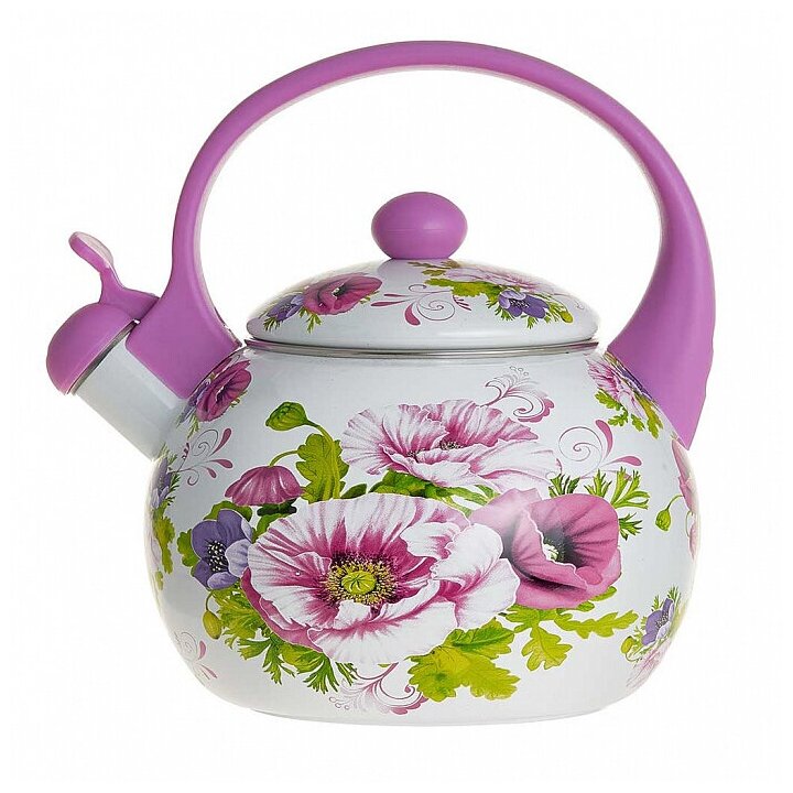 Чайник 2,5 л METALLONI EM-25101/14, "Нежные маки"