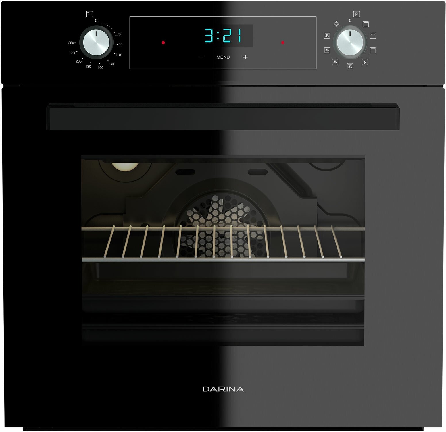 Электрический духовой шкаф Darina 0V5 BDE112 708 B1 59 см, 65 л, гриль и конвекция, черный