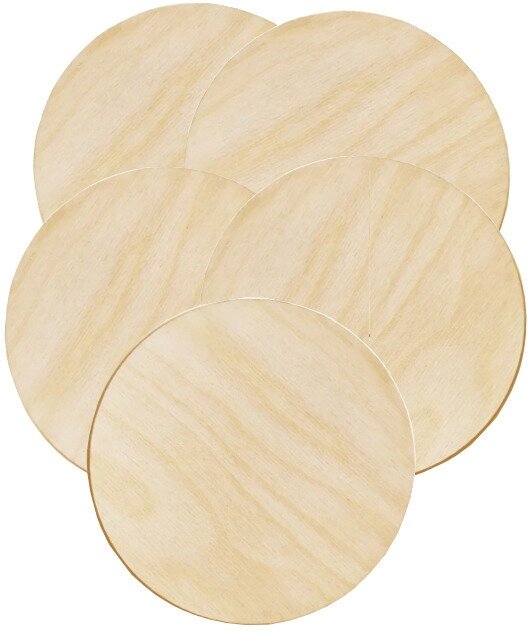 Артборд / без ламинации / заготовка для творчества / заготовка из фанеры / круг 19 СМ / 5 шт / товары для творчества / поделка в школу / декупаж