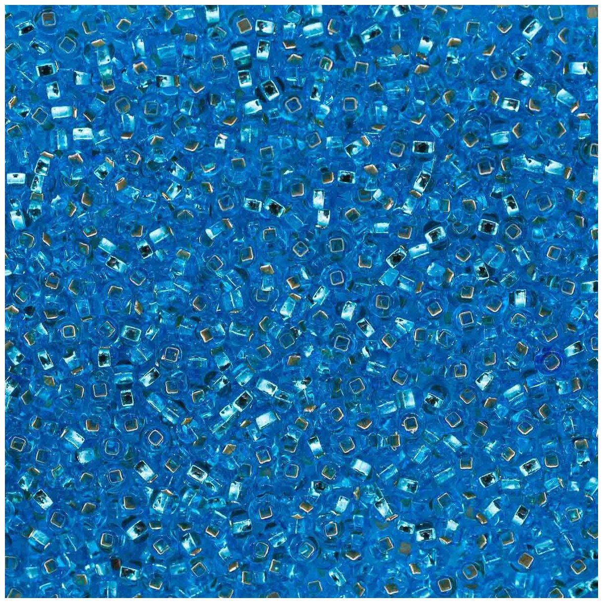 Бисер прозрачный с серебристым центром 10/0, Preciosa, цвет № 67030, квадратное отверстие, 20г*5 упак