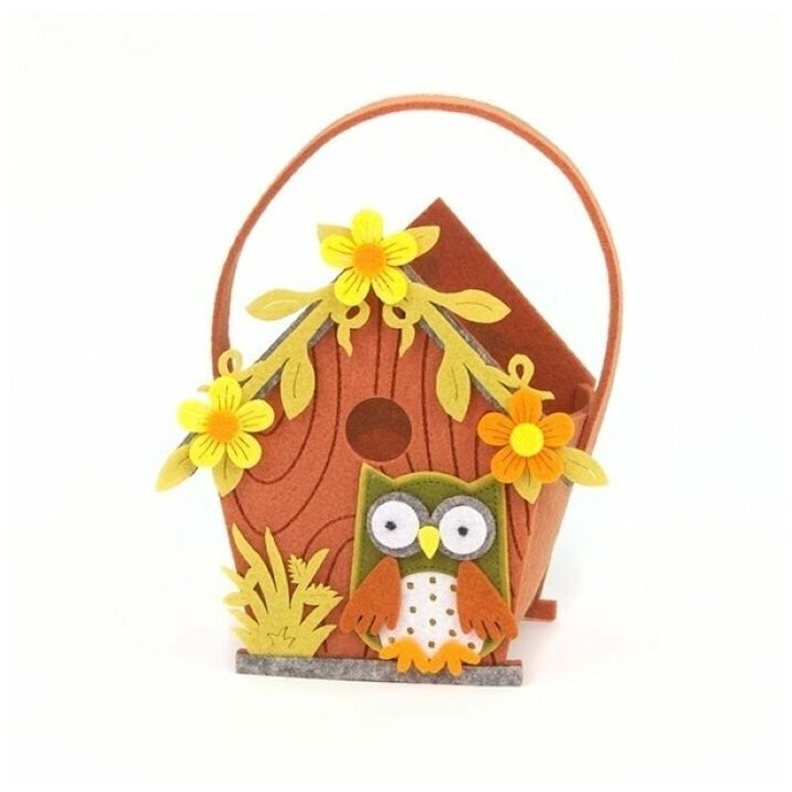 Шкатулка детская из фетра "Домик совы"