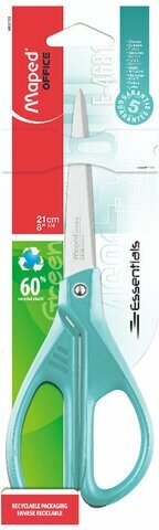 Ножницы MAPED Essentials Color, 210 мм, бирюзовые, эргономичные ручки, 468111