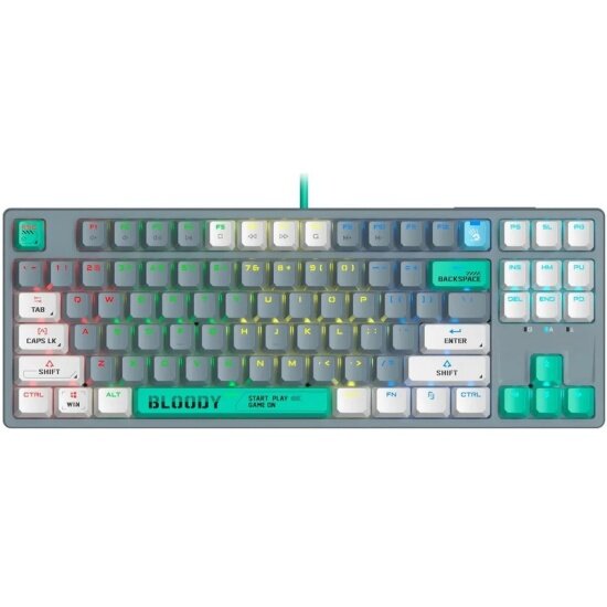 Клавиатура A4TECH Bloody S87 Energy (серый/зеленый) (1971734 )