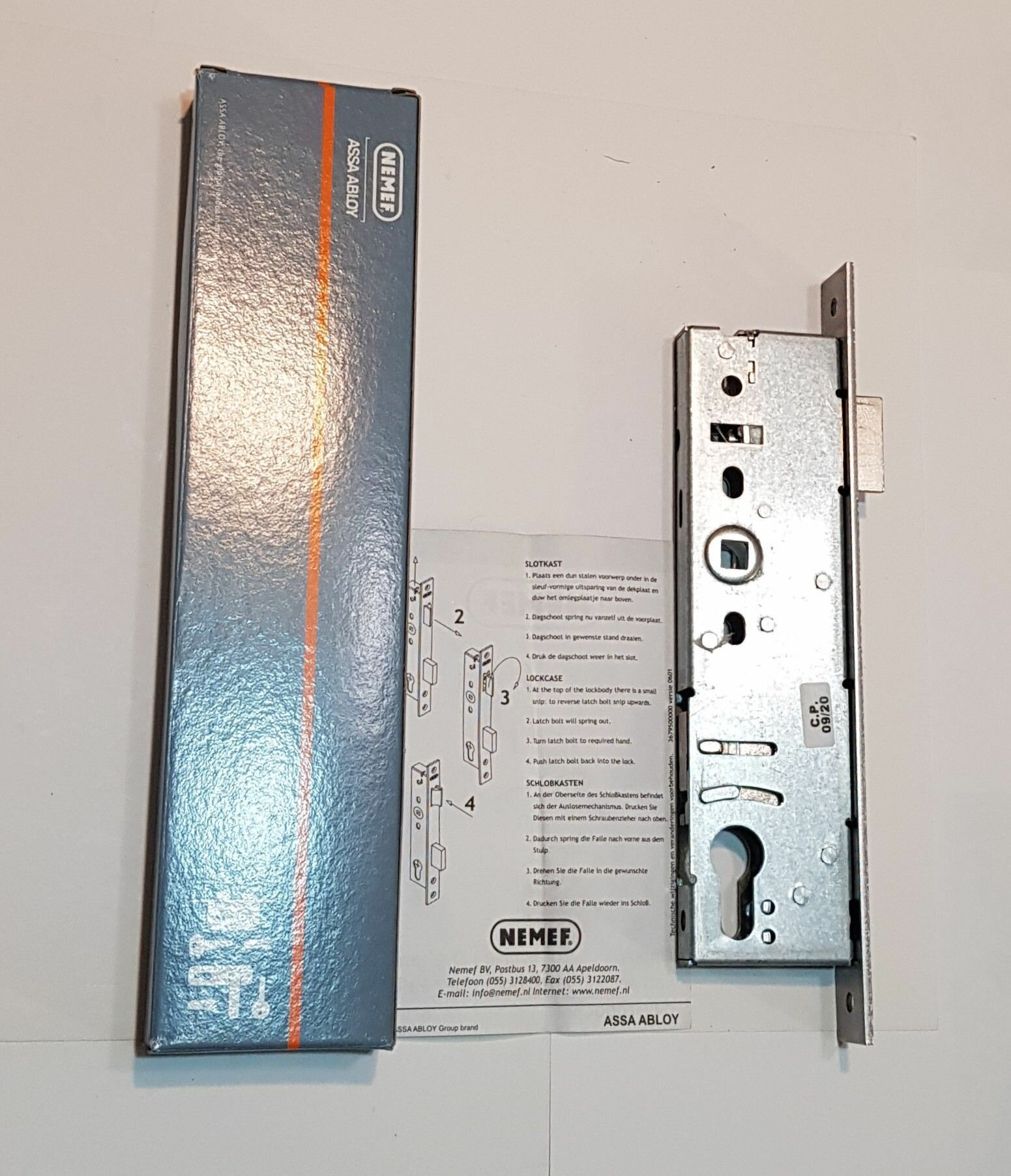 Замок врезной противопожарный Abloy Nemef 0960 бэксет 40мм универсальный реверсивная защёлка планка 24мм