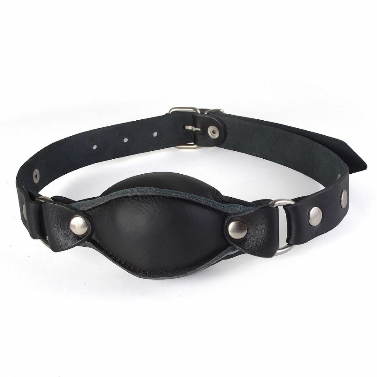 Кляп Sitabella, черный, натуральная кожа, регулируемый ремешок, 30см