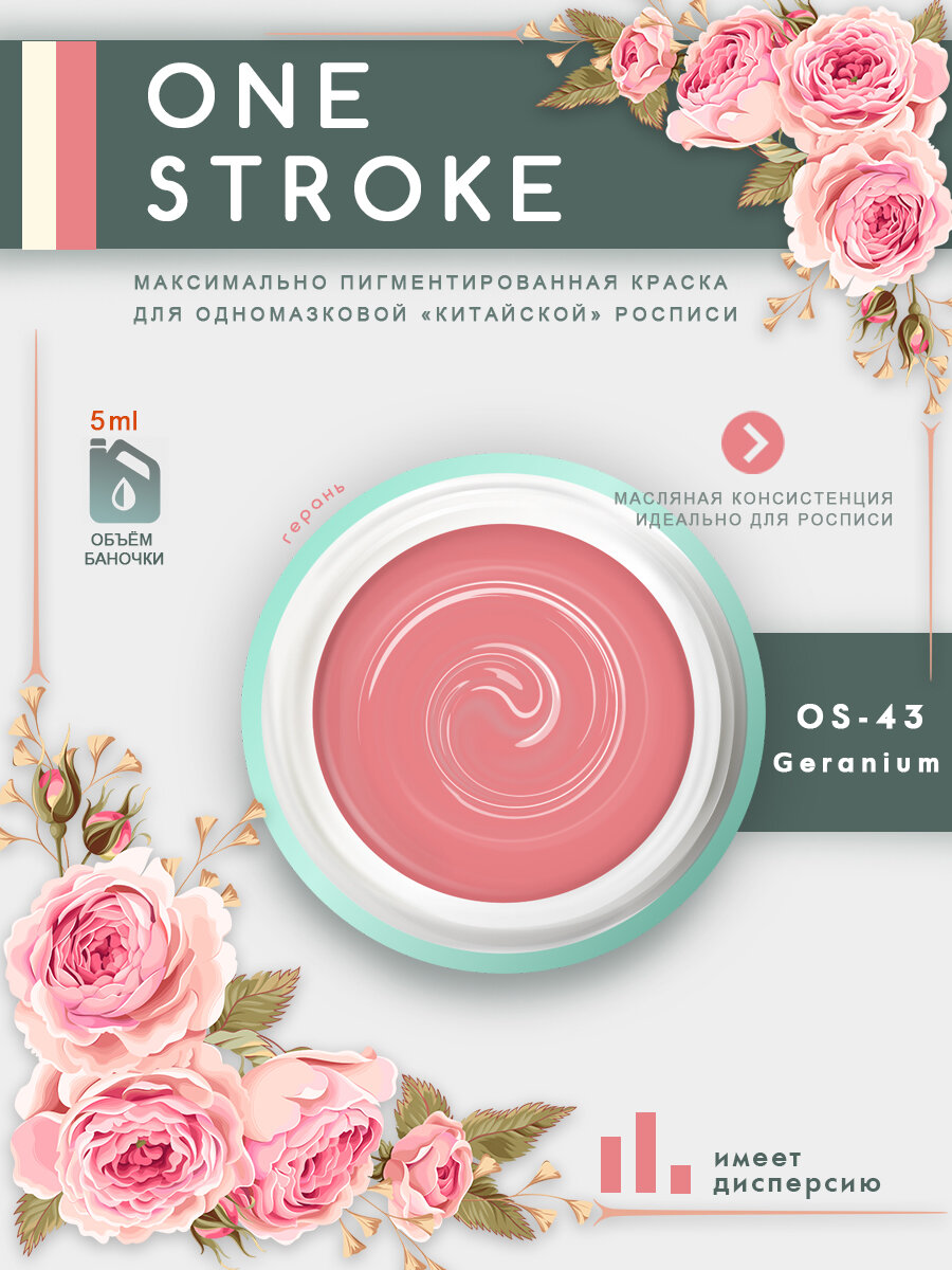 Гель краска для китайской росписи OS-43 Geranium