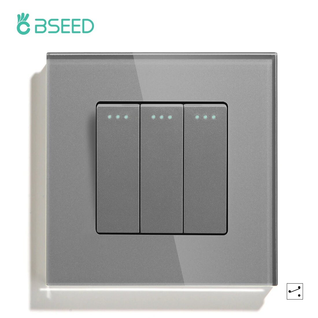Механические выключатели BSEED 1/2/3 Gang Gray 3Gang 2Way