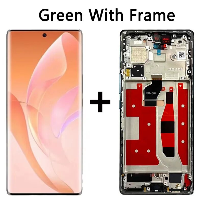 6,67-дюймовый новый экран для Huawei Honor 70, ЖК-дисплей, преобразователь Green With Frame