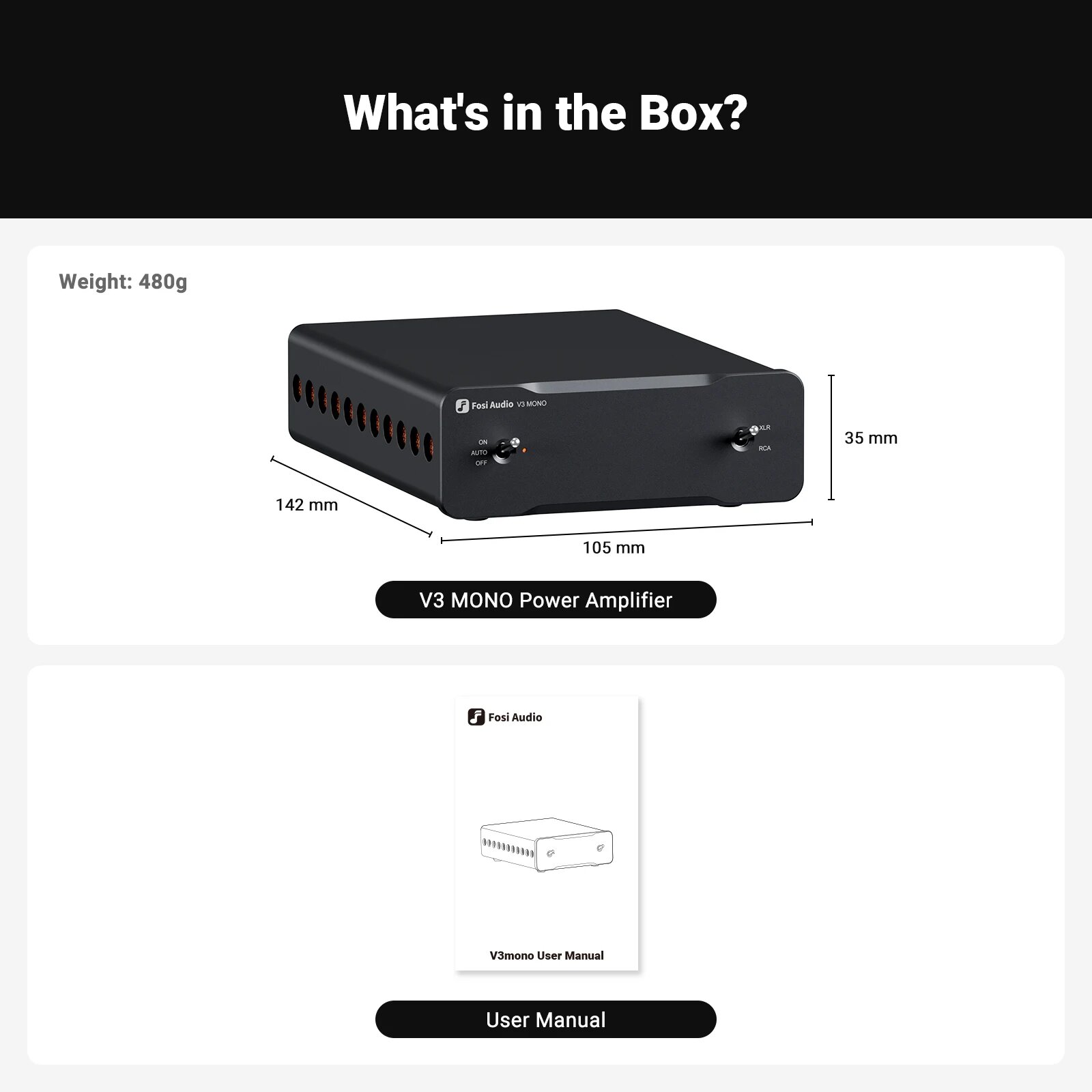Fosi Audio V3 Моноусилитель 240 Вт