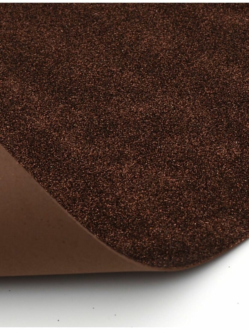 Цветная пористая резина (фоамиран) с блеском для поделок и творчества, Komas, 20х30 см, толщина 2 мм, 10 листов, коричневый/ Фоамиран с блестками (глиттерный) А4