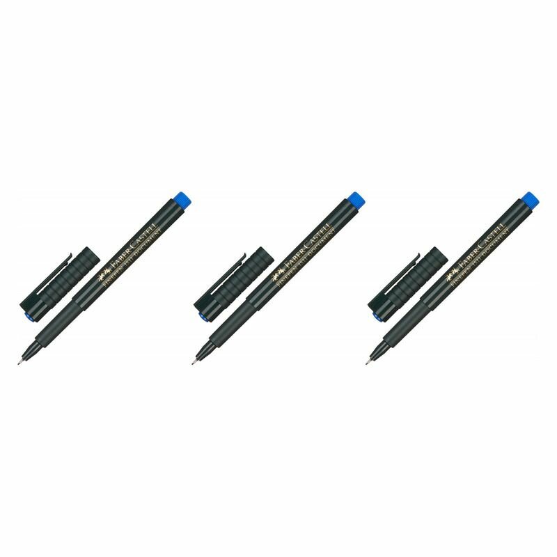 Faber-Castell/ Линер Finepen, 0,4 мм, синий, 3 шт //
