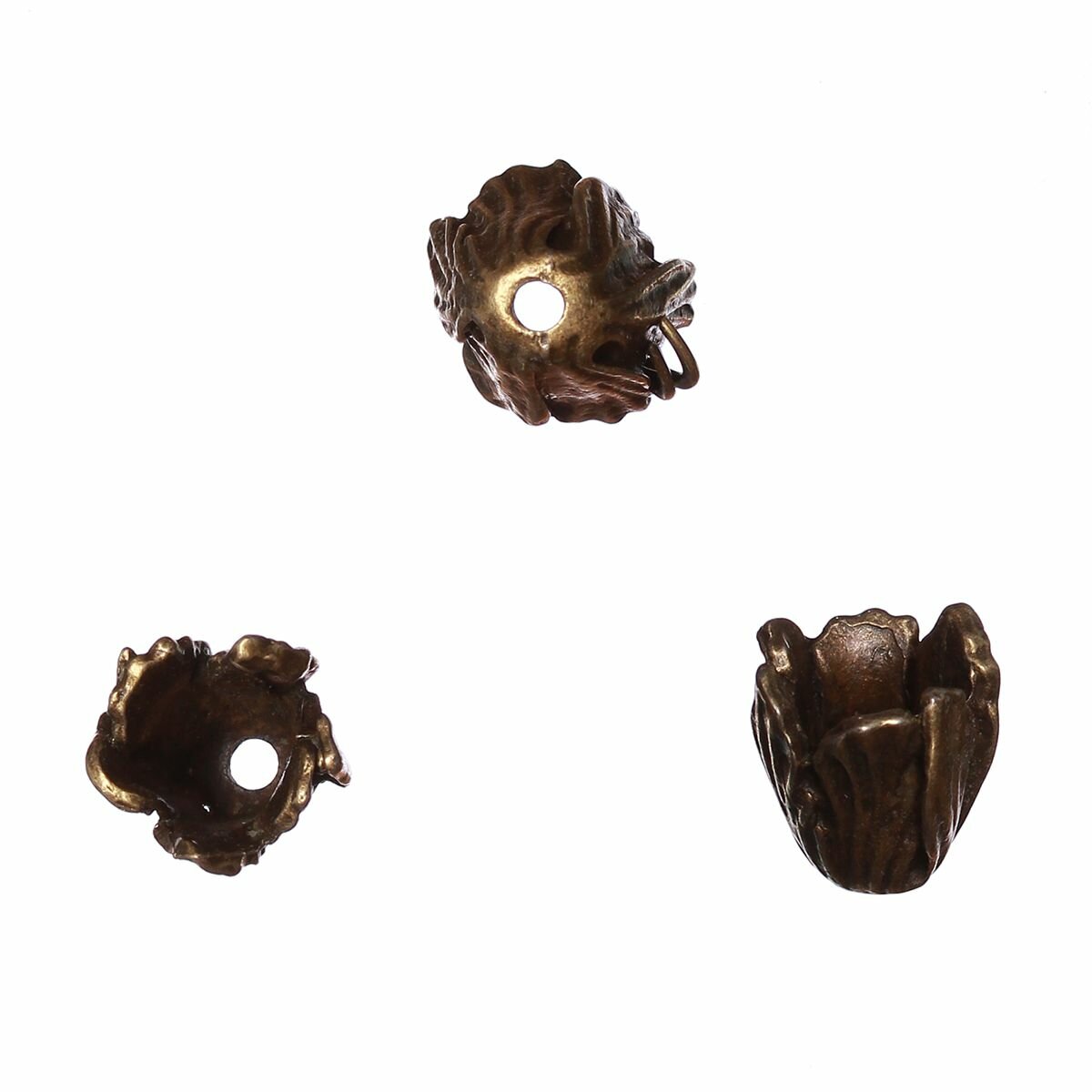 Конус, 17х17х14мм (внутренний размер 13х11мм), тюльпан, базовый материал - цинковый сплав, бронзовый, 5 шт.