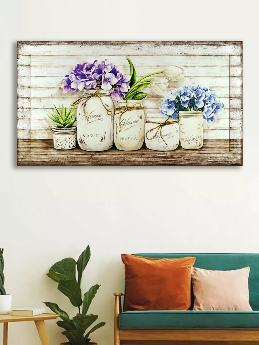 Картина прованс 50*100 в рамке 60*100для кухни прихожей