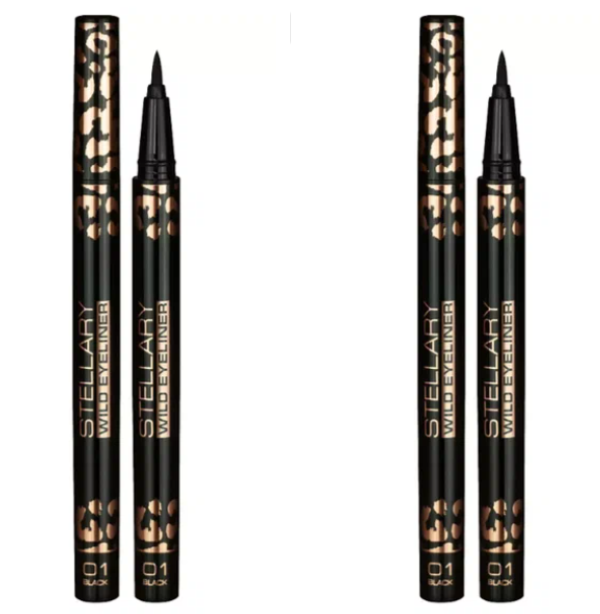 Фетровая подводка для глаз Stellary Wild Eyeliner, тон 01 Черный, 0,80 мл, 2 шт