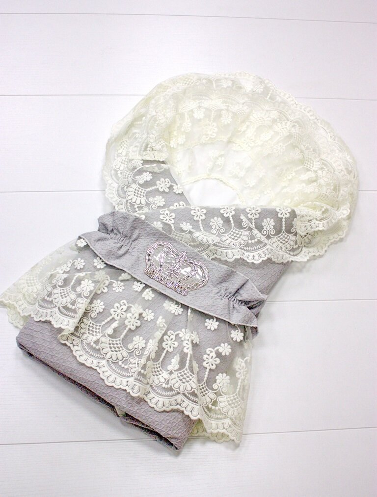 Набор для выписки (весна-лето) для младенца 5 предметов Серый (вафельный) арт. БД-01022-К-4