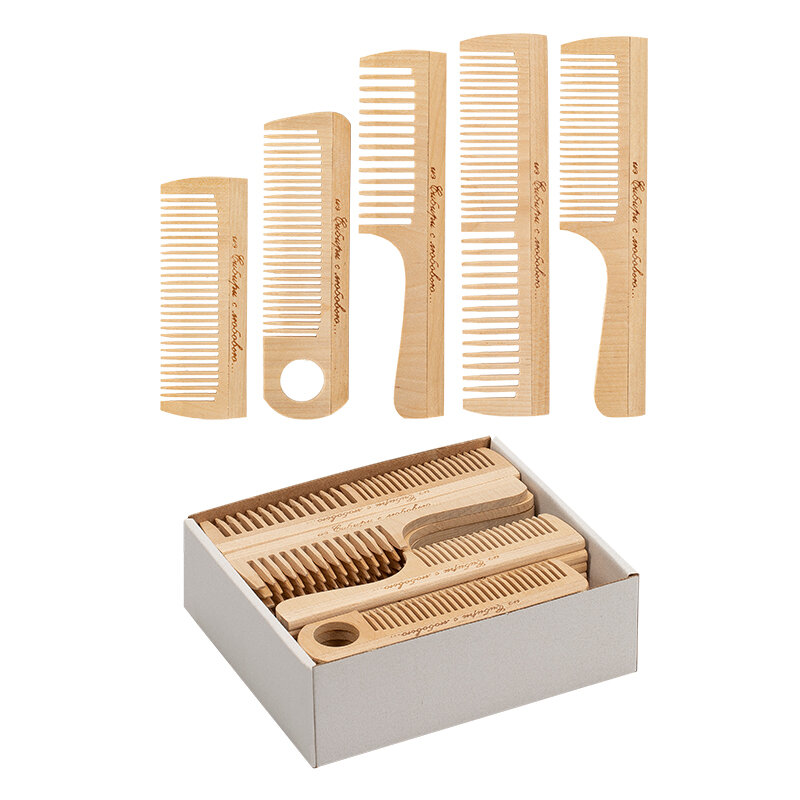 Набор деревянных гребней из берёзы 40 шт./уп. Тимбэ Продакшен