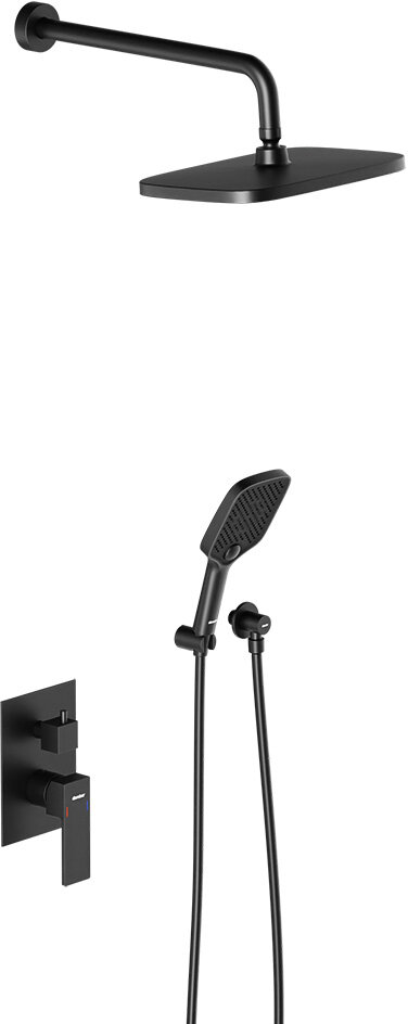 Встроенная душевая система для душа DAMIXA Gala (953520300) без излива, черная