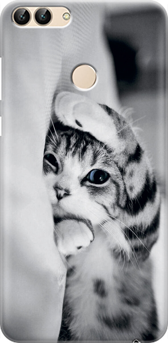 Силиконовый чехол Игривый котенок на Huawei P Smart / Хуавей П Смарт